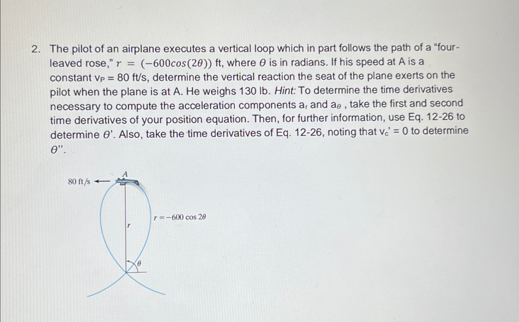 The pilot of an airplane executes a vertical loop | Chegg.com