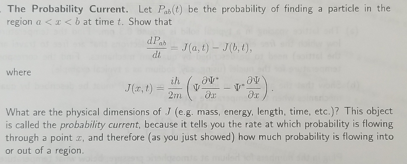 Solved The Probability Current. Let Pab(t) ﻿be the | Chegg.com