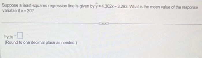 Solved Suppose a least-squares regression line is given by | Chegg.com
