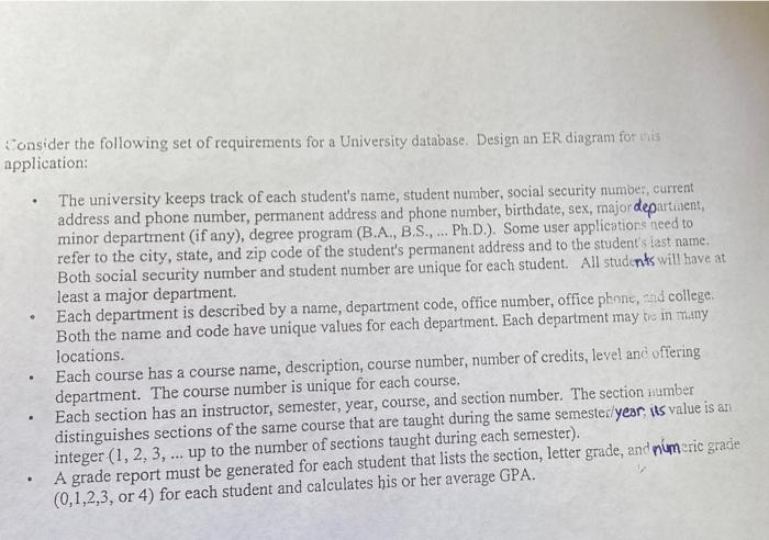 Solved Consider the following set of requirements for a | Chegg.com