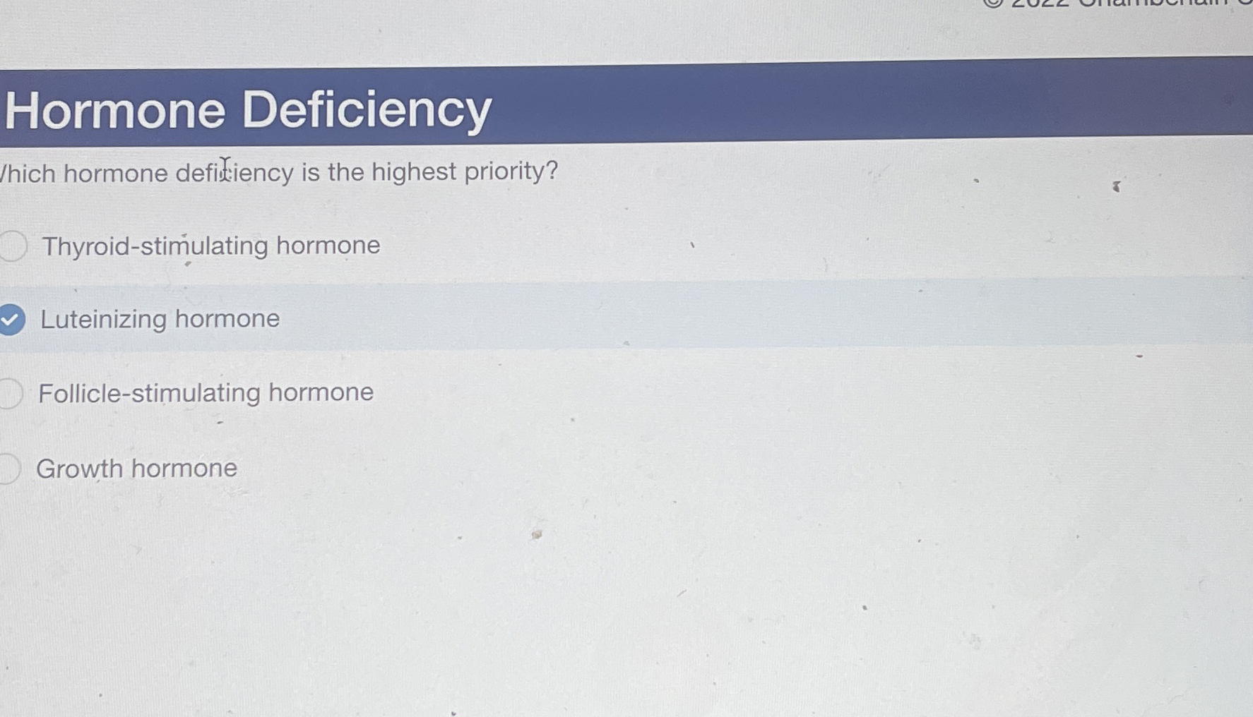 Solved Hormone Deficiency/hich hormone defidiency is the | Chegg.com