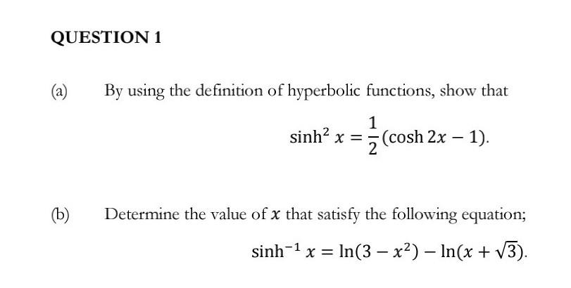 Solved QUESTION 1 (a) (b) By using the definition of | Chegg.com