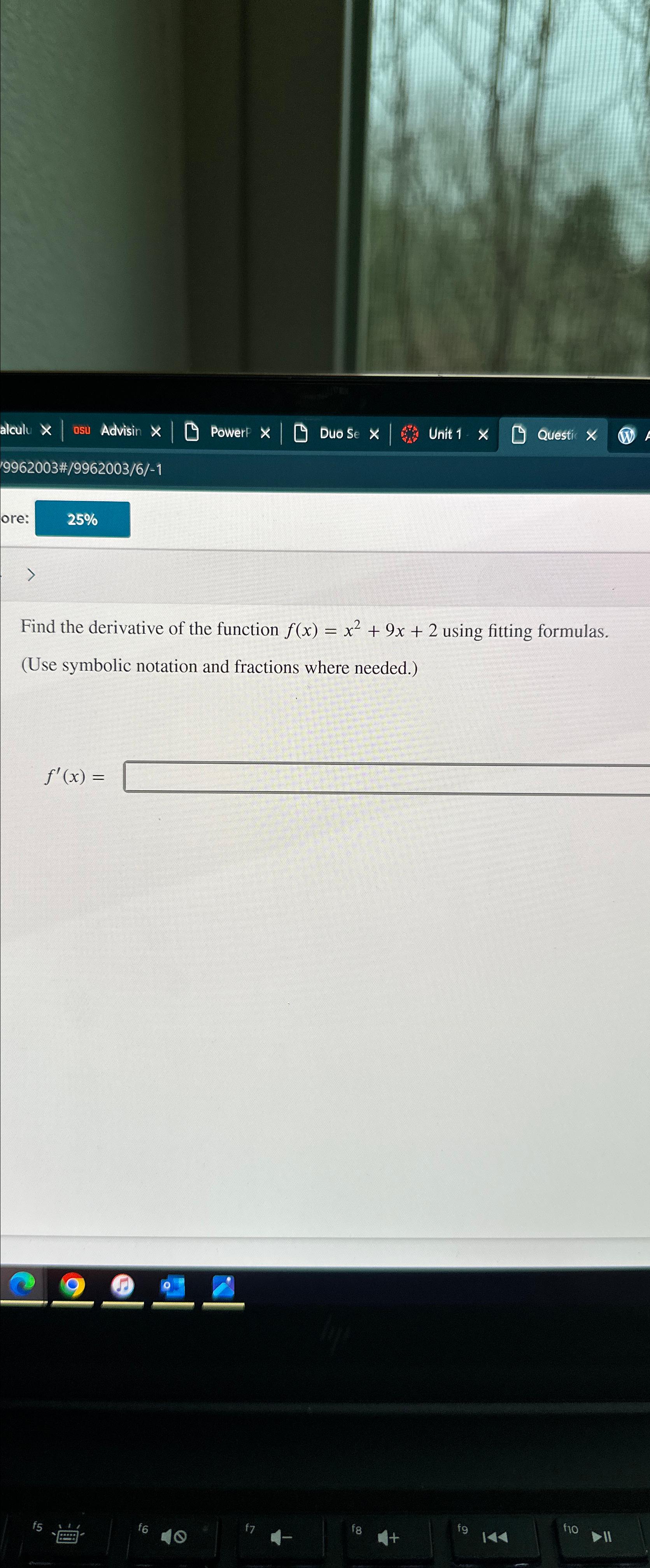 Solved Find the derivative of the function f(x)=x2+9x+2 | Chegg.com