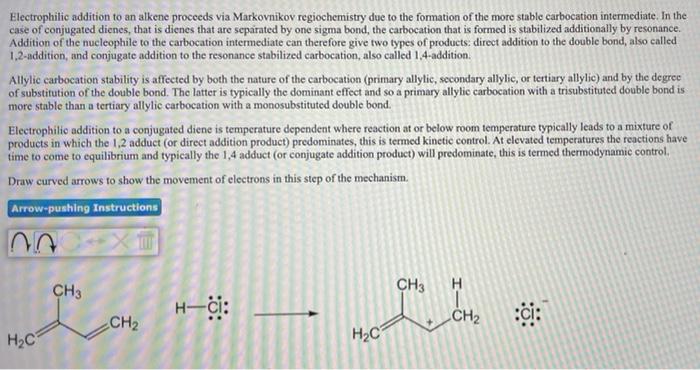 Solved Electrophilic addition to an alkene proceeds via | Chegg.com