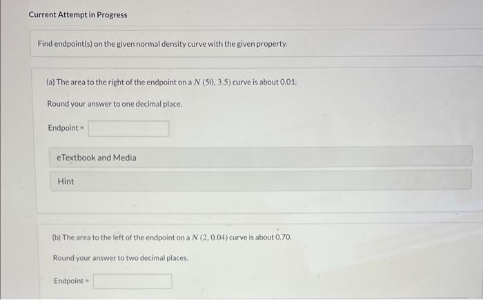 Solved Find endpoint(s) on the given normal density curve | Chegg.com