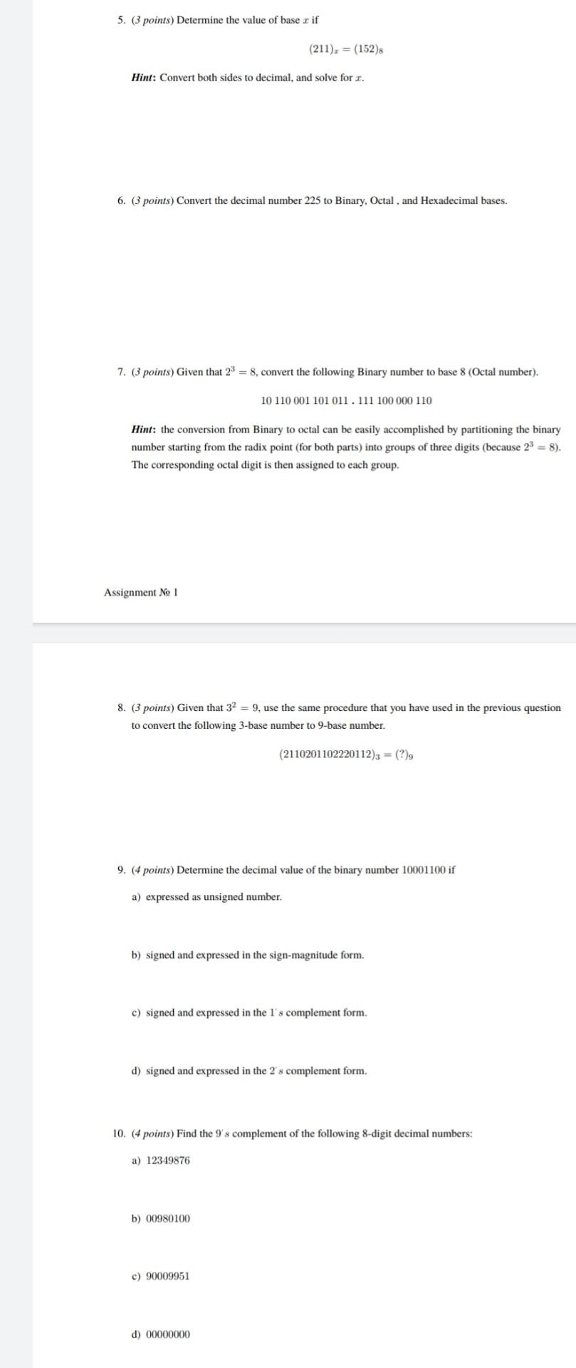Solved 5. ( 3 points) Determine the value of base x if | Chegg.com
