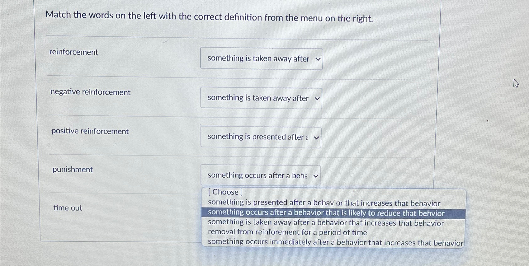 Solved Match the words on the left with the correct | Chegg.com