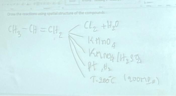 Solved Draw the reactions using spatial structure of the | Chegg.com