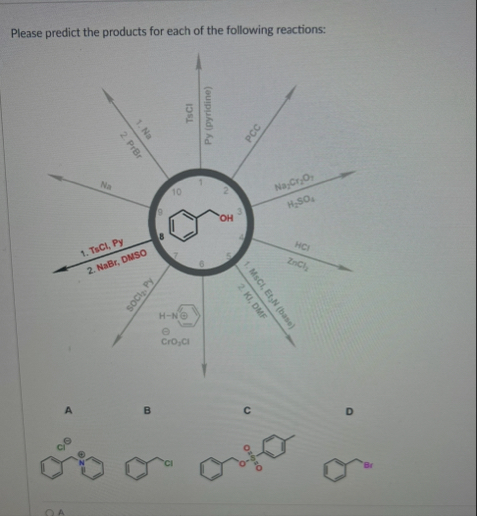 Please predict the products for each of the following | Chegg.com