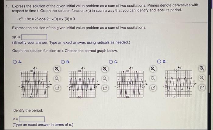 Solved Express the solution of the given initial value | Chegg.com