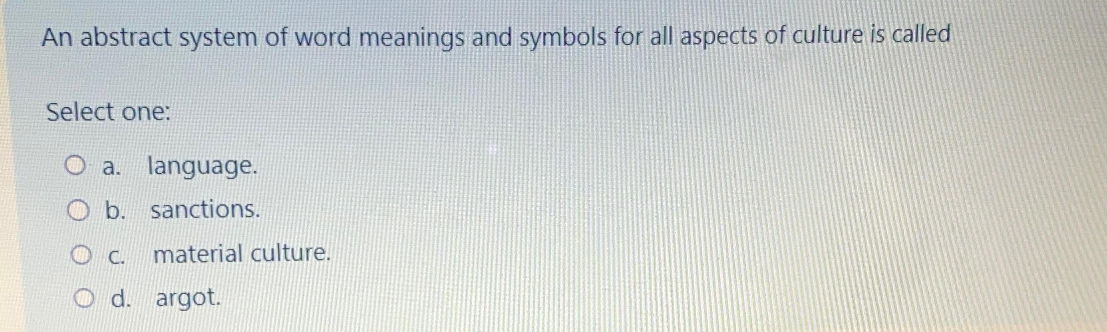 Solved An abstract system of word meanings and symbols for | Chegg.com