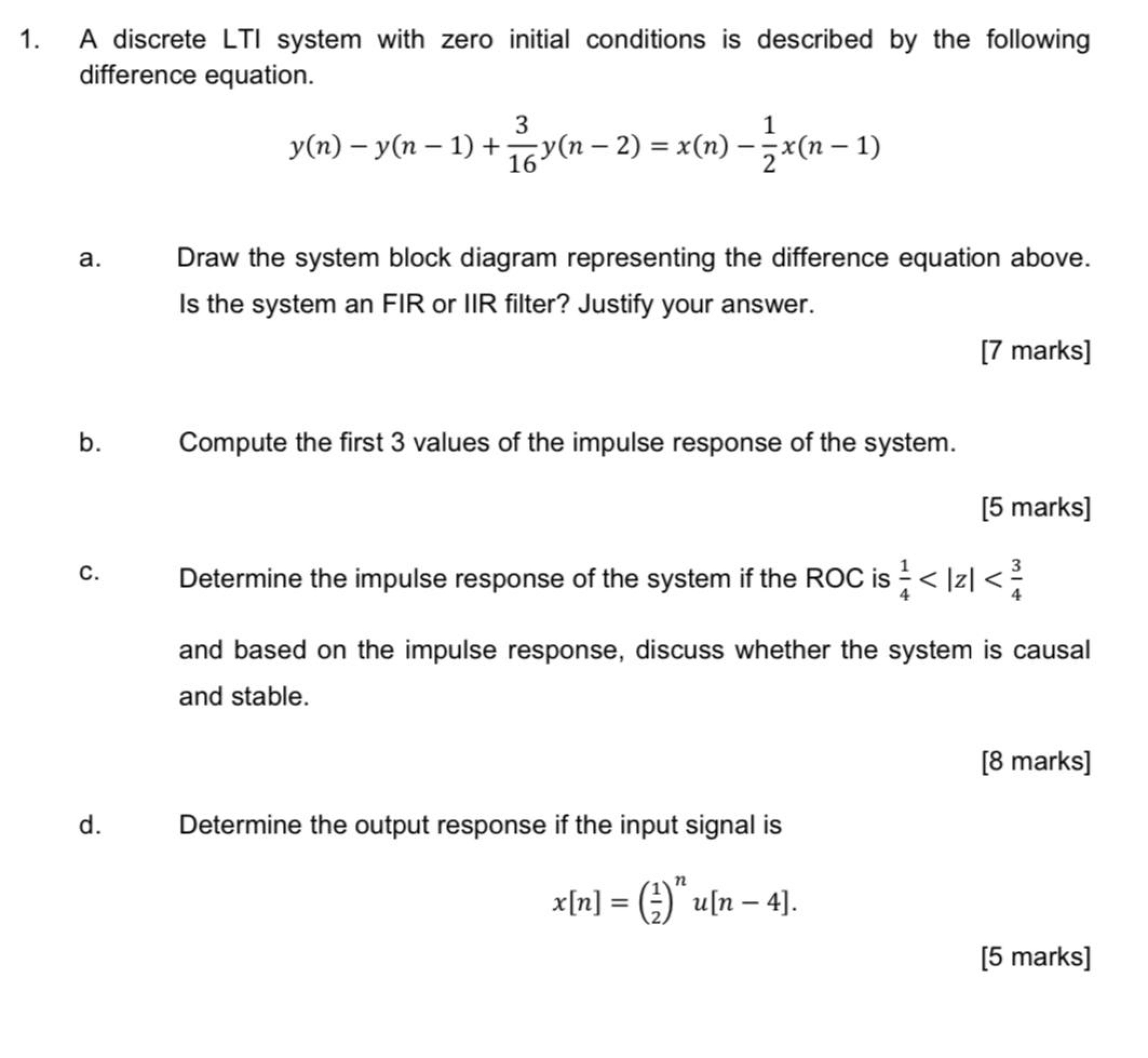 helpA discrete LTI system with zero initial | Chegg.com