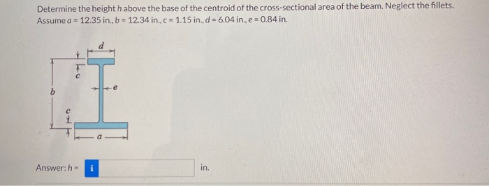 Solved Determine the height h above the base of the centroid | Chegg.com