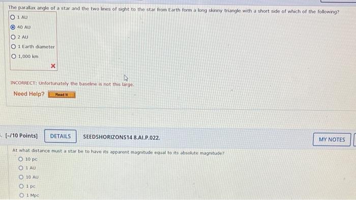 Solved The parallax angle of a star and the two lnes of | Chegg.com