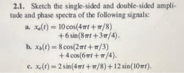 Solved 2.1. Sketch the single-sided and double-sided | Chegg.com