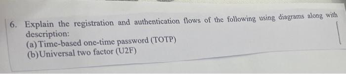 Solved 6. Explain the registration and authentication flows | Chegg.com