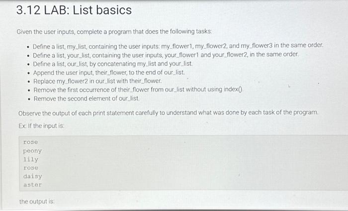 Solved Given the user inputs, complete a program that does | Chegg.com