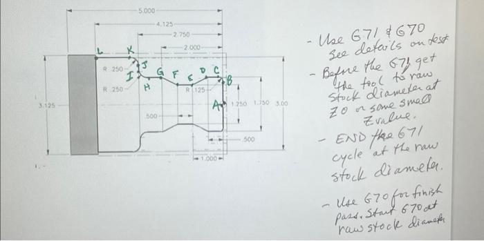Solved write the gcode for this cnc turning part folliwing | Chegg.com