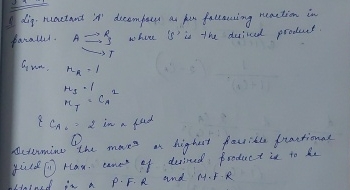Solved (f) ﻿lipuid. reactant ' 1 ' ﻿decompses as per | Chegg.com