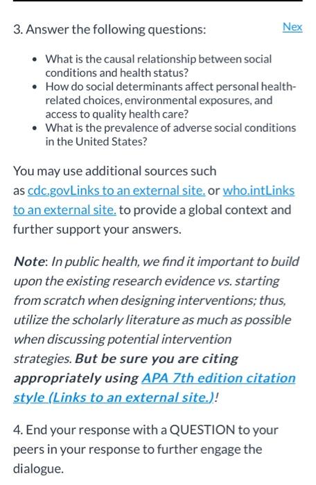 Solved 3. Answer the following questions: Nex - What is the | Chegg.com
