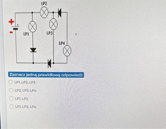 Solved Zaznacz jedną prawidłową odpowiedź LP1, LP2, LP3 LP2, | Chegg.com