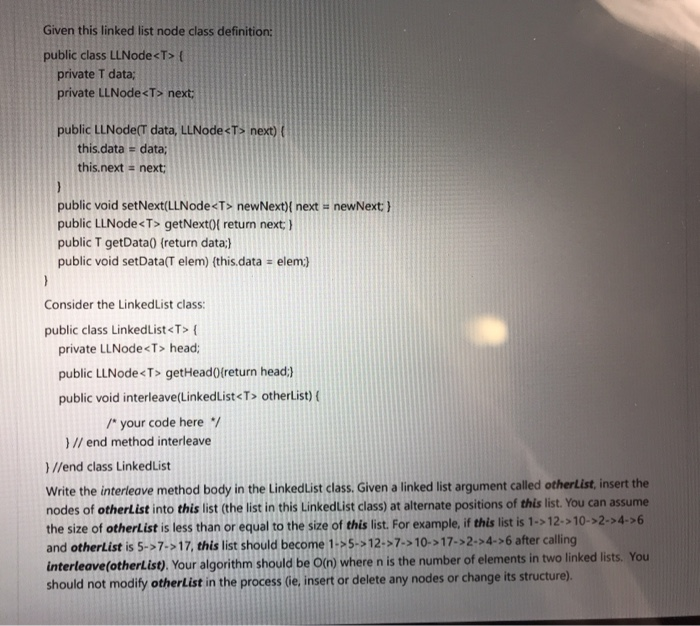 Solved Given this linked list node class definition: public | Chegg.com