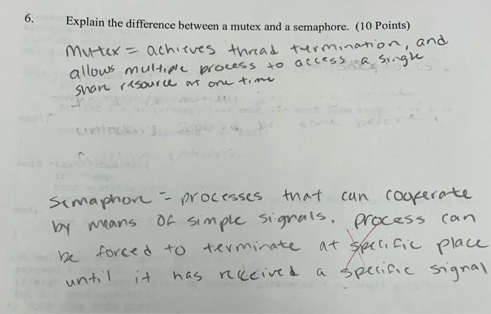 Solved Explain the difference between a mutex and a | Chegg.com