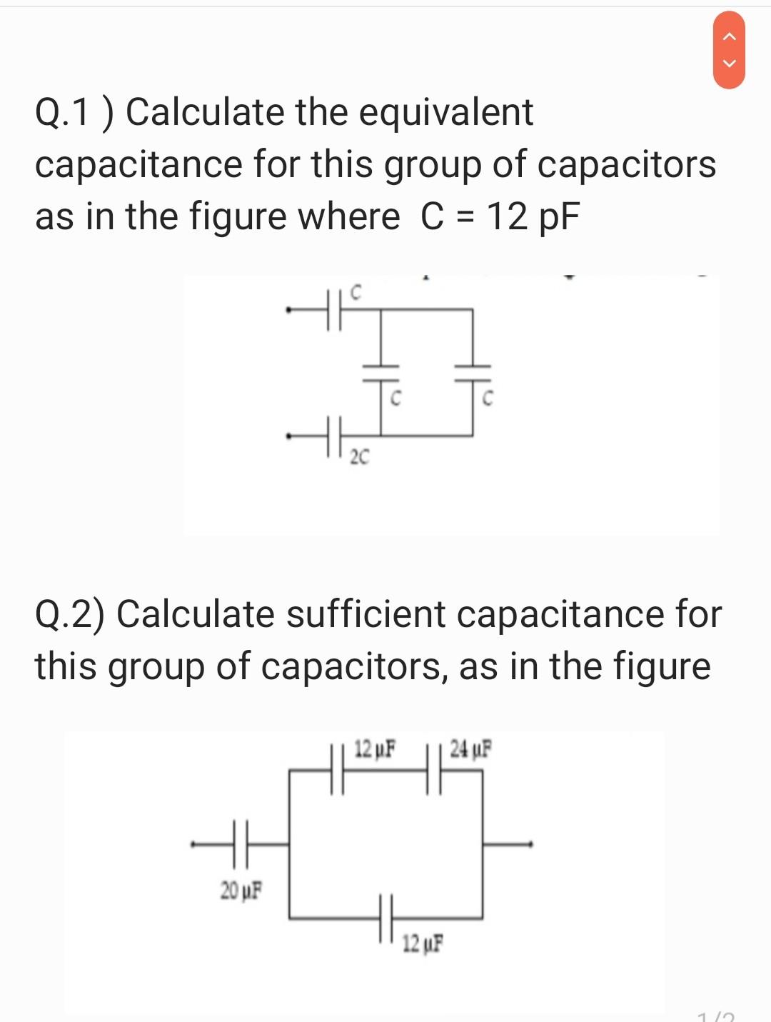 Solved Q.1 ) Calculate the equivalent capacitance for this | Chegg.com