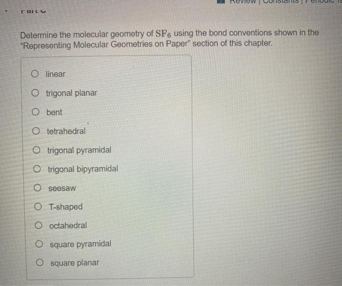 Solved Determine the molecular geometry of CIFs using the | Chegg.com