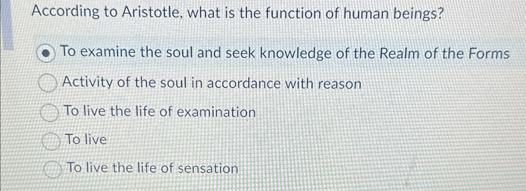 Solved According to Aristotle, what is the function of human | Chegg.com