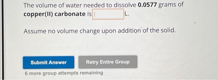 Solved please solve solubility: calc mass or vol will leave | Chegg.com