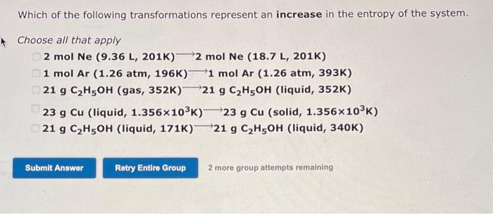 Solved Which of the following transformations represent an | Chegg.com