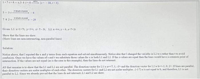 Solved show that the lines are skew by use app Maple | Chegg.com