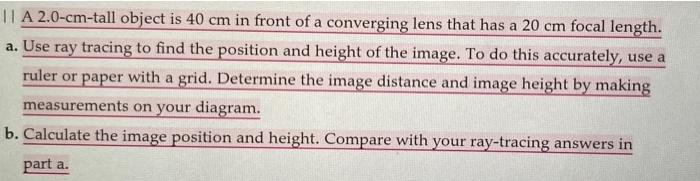 Solved a II A 2.0-cm-tall object is 40 cm in front of a | Chegg.com