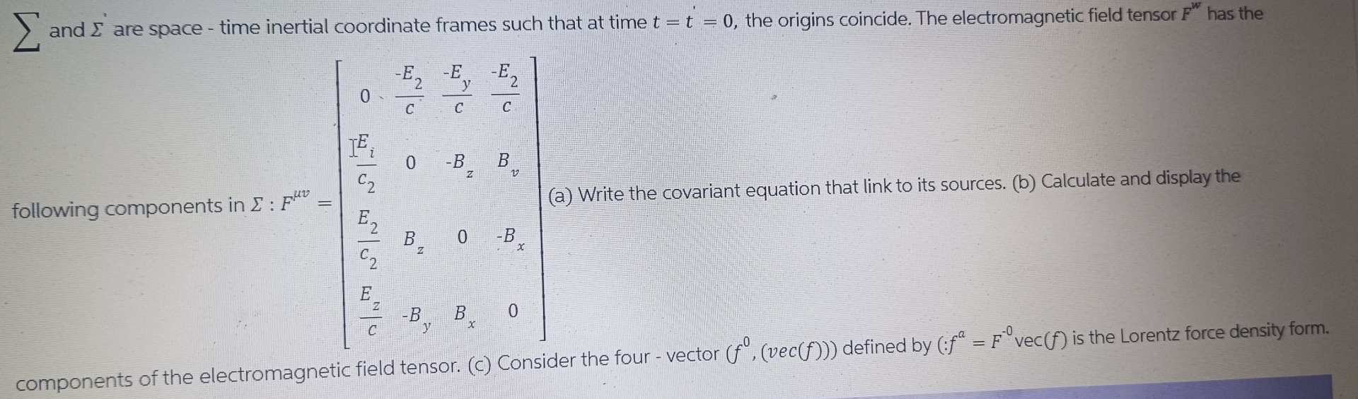 ∑?? ﻿and Σ' ﻿are space - ﻿time inertial coordinate | Chegg.com