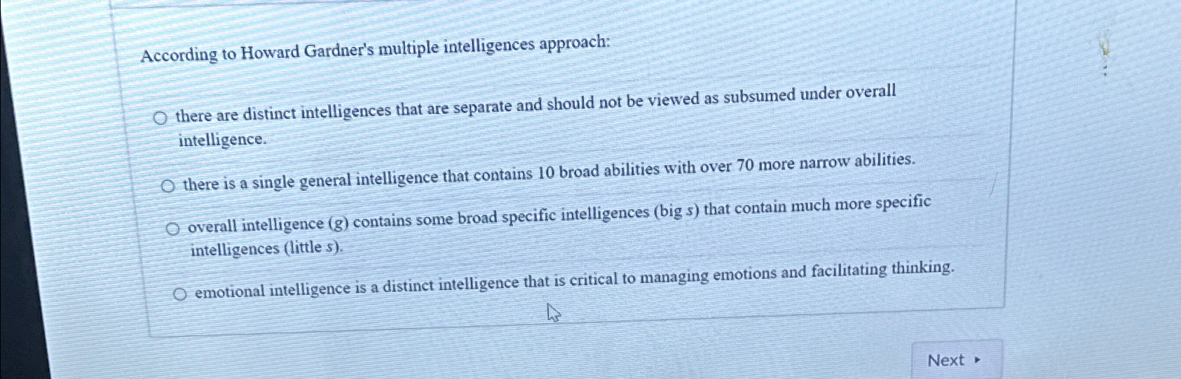 Solved According to Howard Gardner's multiple intelligences | Chegg.com