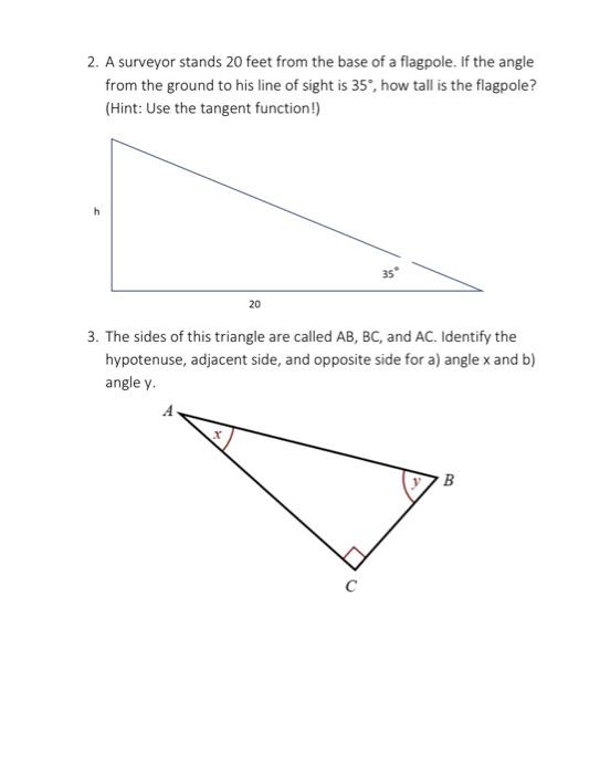 Solved 1. Find the length of the missing leg of the right | Chegg.com