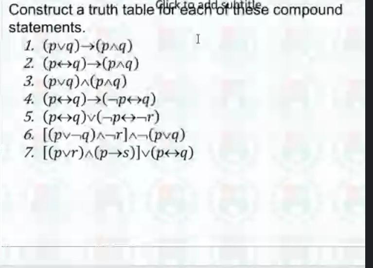 Solved Construct a truth table forf eaefdothtitse compound | Chegg.com