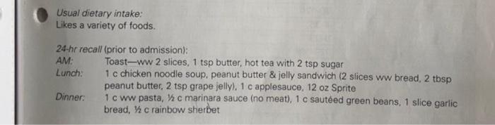 Solved I want a solution, the calorie calculations for each | Chegg.com