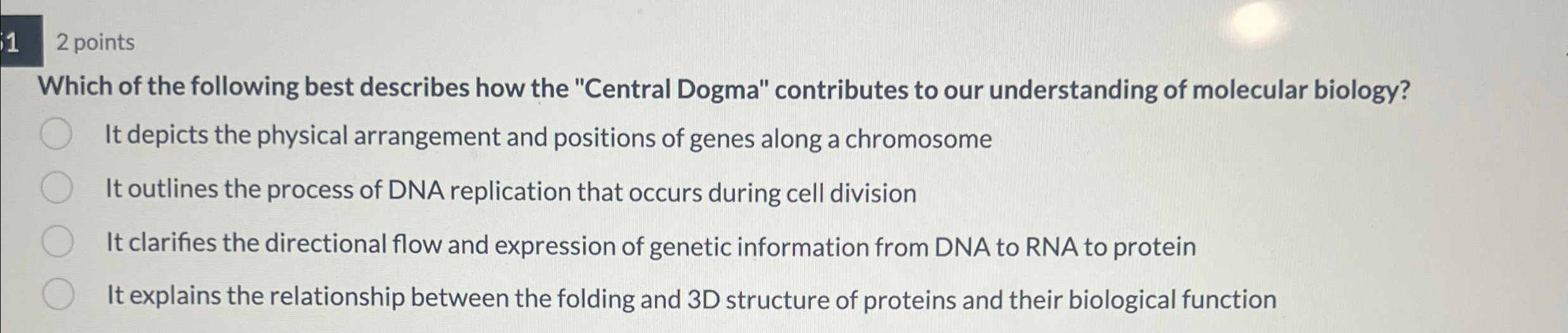 Solved 2 ﻿pointsWhich of the following best describes how | Chegg.com