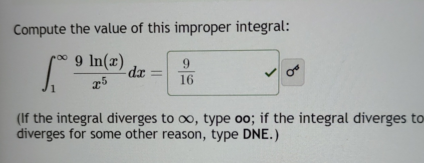 Solved Compute the value of this improper | Chegg.com