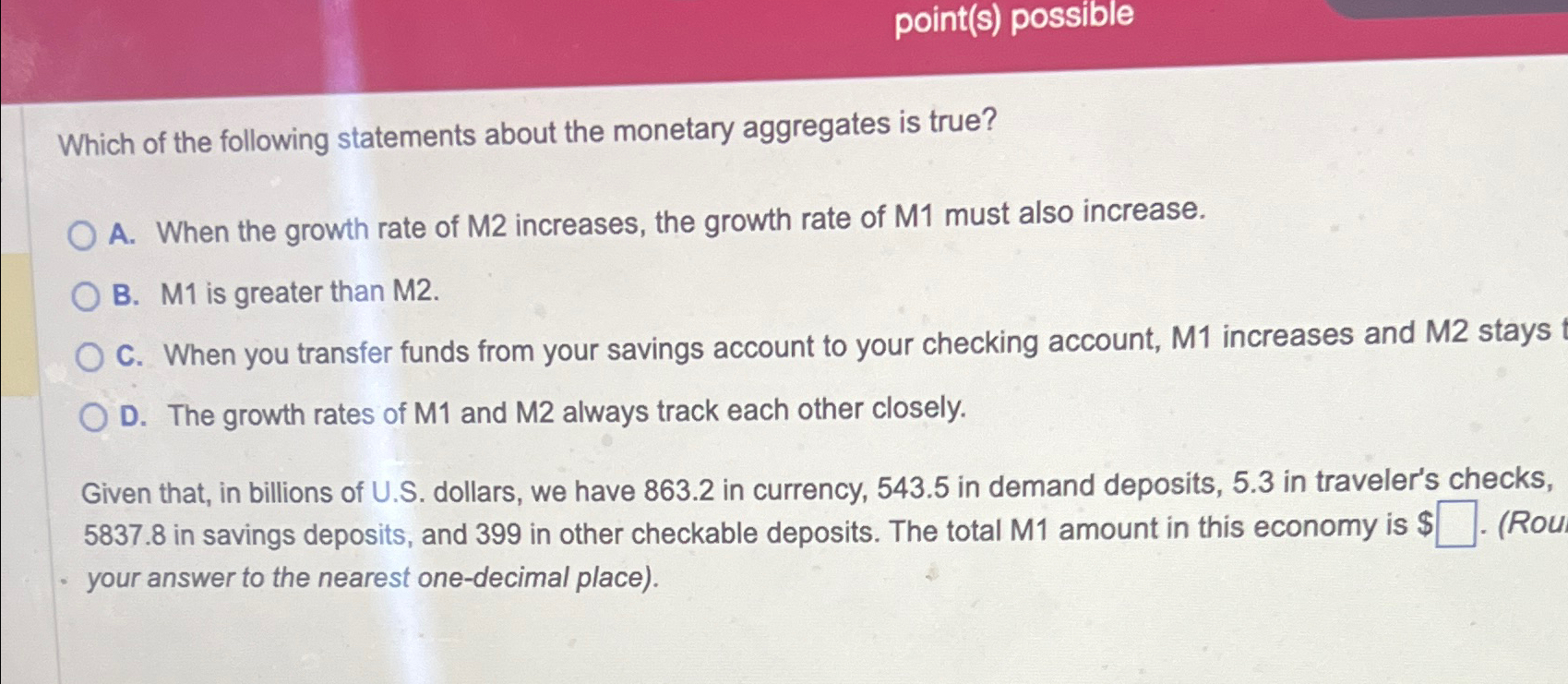 Solved point(s) ﻿possibleWhich of the following statements | Chegg.com