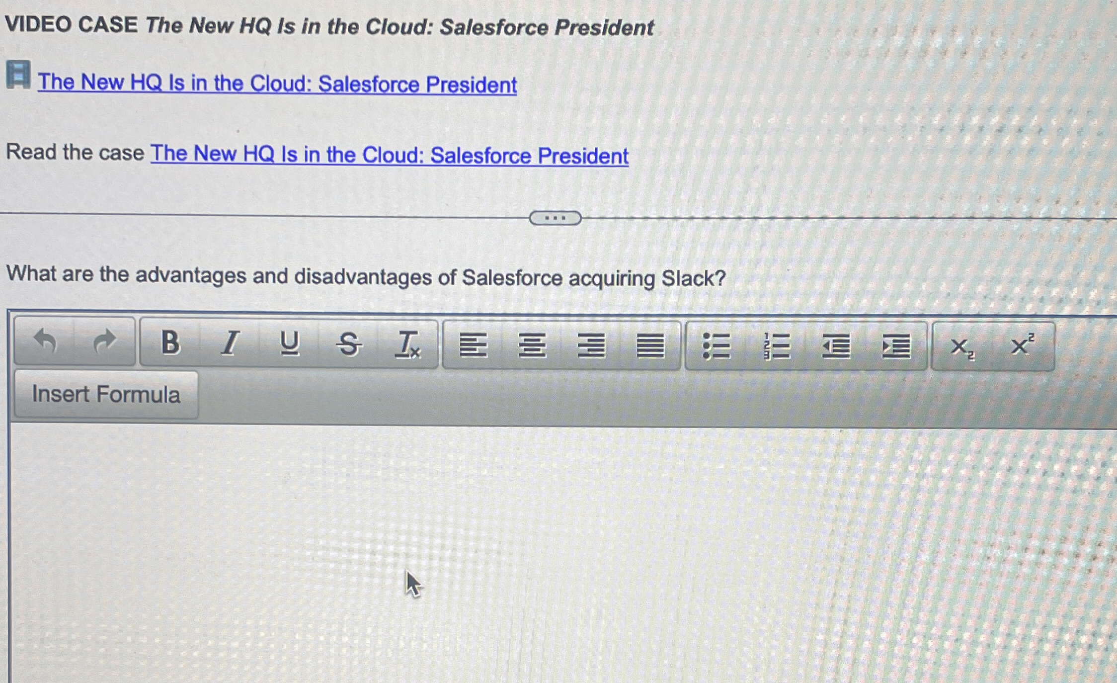 Solved VIDEO CASE The New HQ Is in the Cloud: Salesforce | Chegg.com