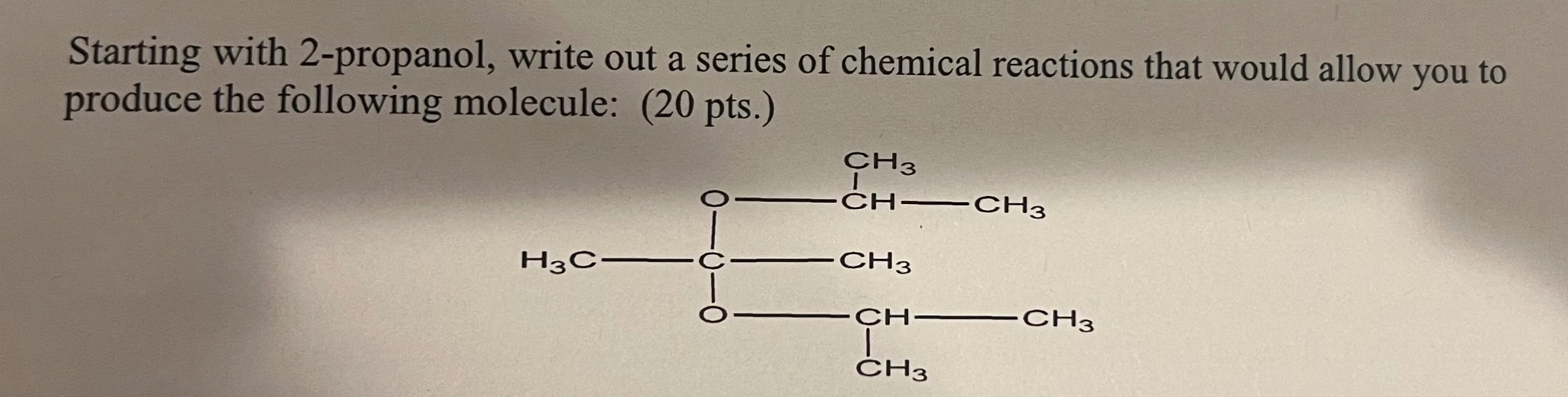 Solved Starting with 2-propanol, write out a series of | Chegg.com