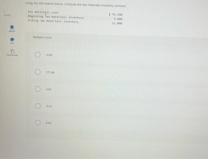 Solved Using the information below, compute the raw materals | Chegg.com
