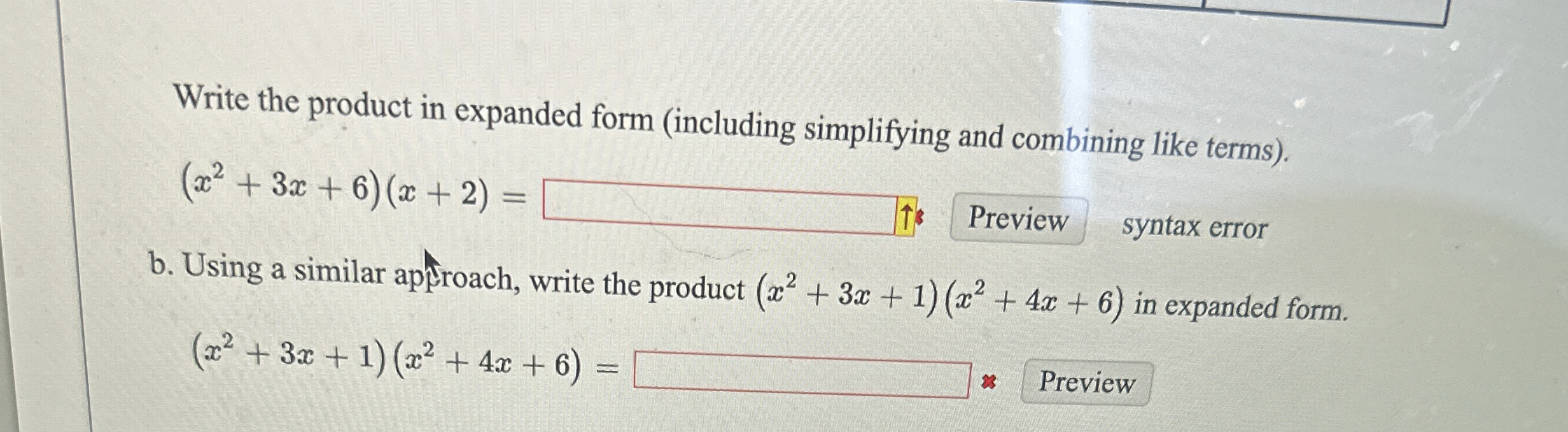 Solved Write the product in expanded form (including | Chegg.com