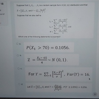 Solved 18S.ppose that, x1,x5dots,x0 ﻿ta a random sample form | Chegg.com