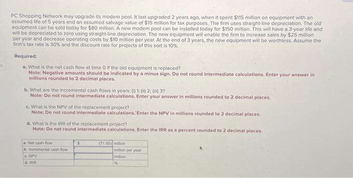 Solved PC Shopping Network may upgrade its modem pool. It | Chegg.com