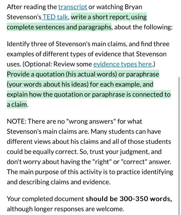 After reading the transcript or watching Bryan | Chegg.com