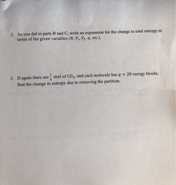 Problem 2: Changes in entropy The cubical volume from | Chegg.com